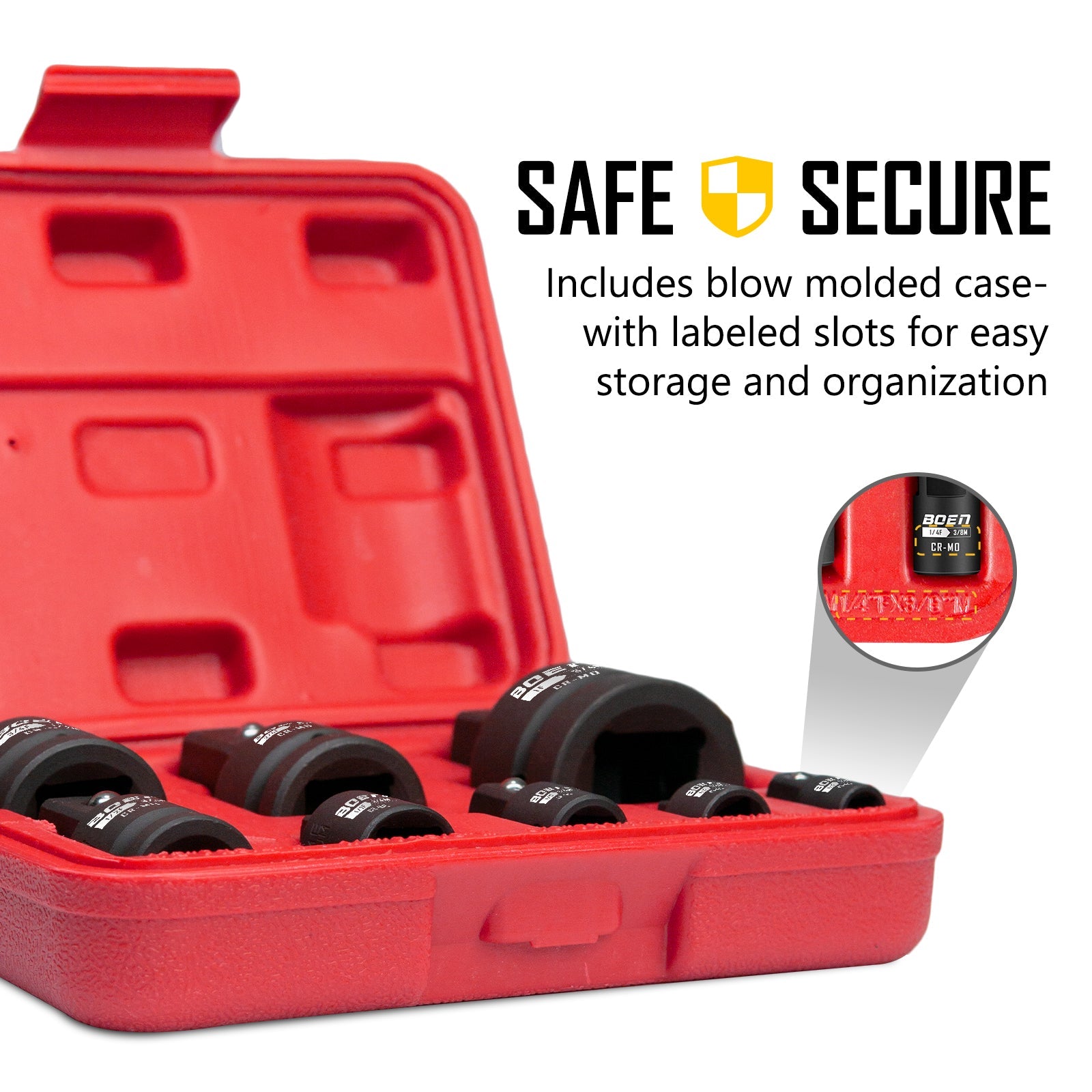 BOENTools 8Pc Impact Socket Adapter/Reducer Set