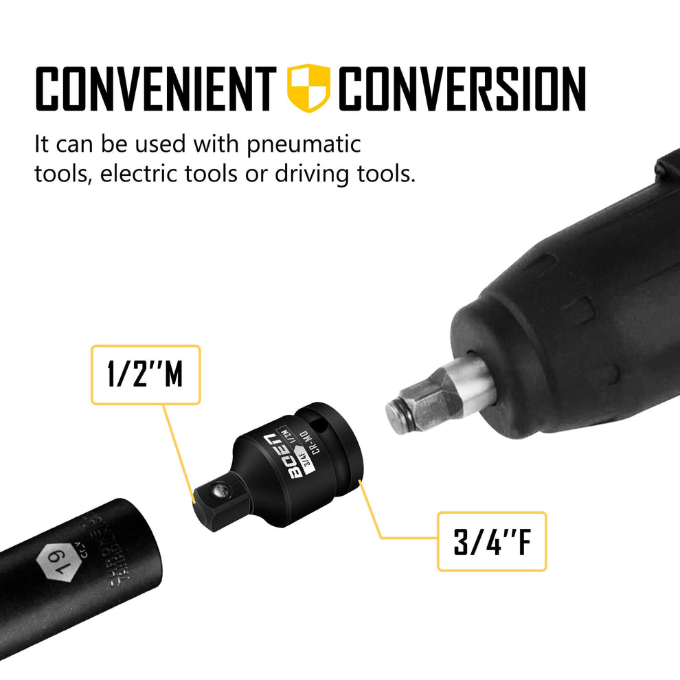 BOENTools 8Pc Impact Socket Adapter/Reducer Set