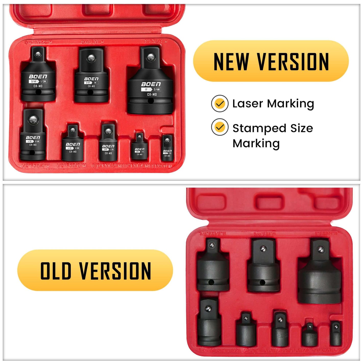 BOENTools 8Pc Impact Socket Adapter/Reducer Set